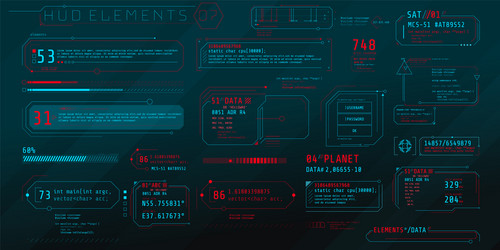 Hud callout design elements set Royalty Free Vector Image