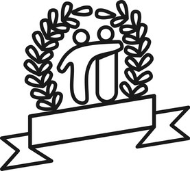 Ribbon leaf commitment teamwork together outline Vector Image