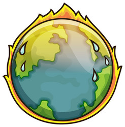 Polluted planet earth coughing cartoon clipart Vector Image