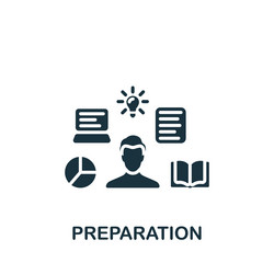 Preparation icon monochrome simple icon Royalty Free Vector