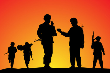 Sunset Army Officer Vector Images (79)