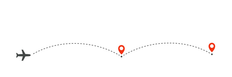 Trajectory flight routes aircraft Royalty Free Vector Image