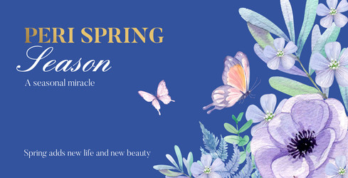 Billboard template with peri spring flower Vector Image