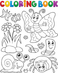 Coloring book with small animals 1 Royalty Free Vector Image