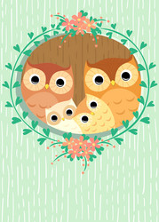 Owl family tree Royalty Free Vector Image - VectorStock