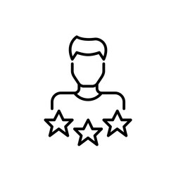 Man user profile picture with three stars pixel Vector Image