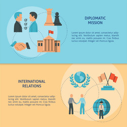 Diplomatic negotiations and cooperation poster Vector Image