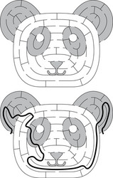 Easy panda maze Royalty Free Vector Image - VectorStock