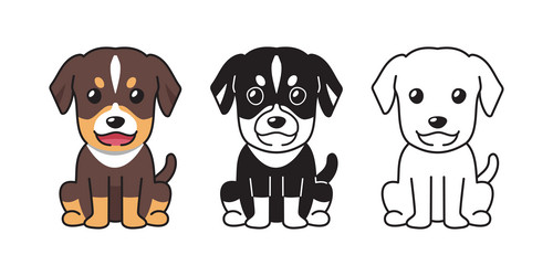 Cartoon set of big dog Royalty Free Vector Image