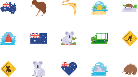 Isolated australian icon set design Royalty Free Vector