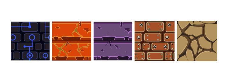 Textures for game platformers square icon Vector Image