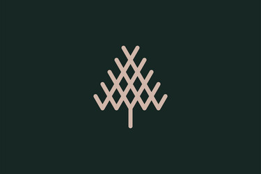 Abstract minimalist tree logo Royalty Free Vector Image