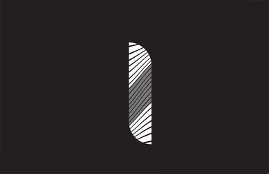 I black and white line alphabet letter logo Vector Image