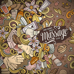 Cartoon cute doodles hand drawn massage Royalty Free Vector
