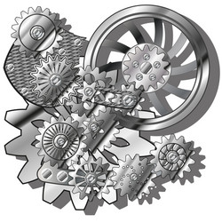 Gears and blue butterflies Royalty Free Vector Image