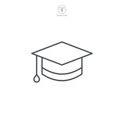 Graduation cap icon symbol template for graphic Vector Image