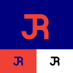 Jr logo monogram with piece circle ribbon style Vector Image