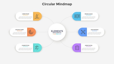 Abstract mind map infographic template Royalty Free Vector