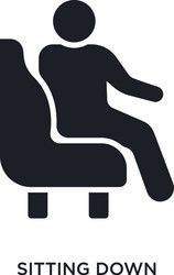 Sit down icon on white background simple element Vector Image