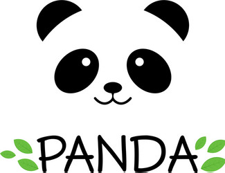 Silhouette of a panda logo Royalty Free Vector Image