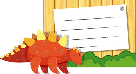 Set dinosaur on note template Royalty Free Vector Image
