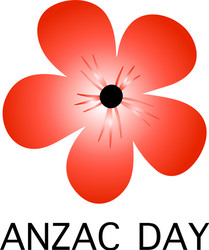 Anzac day on sign white background Royalty Free Vector Image