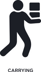 Woman carrying icon on white background simple Vector Image