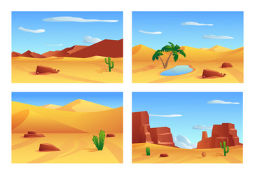 Desert landscape banner with highlands Royalty Free Vector