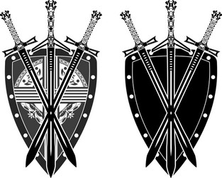 Stencils of medieval swords Royalty Free Vector Image