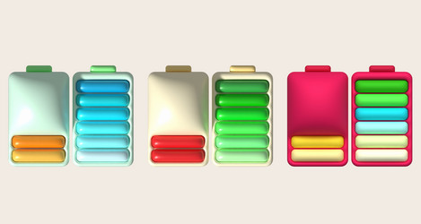 3d battery power with full charge level Royalty Free Vector