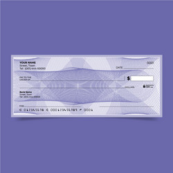 Bank cheque design with guilloche background Vector Image