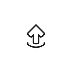 Black line arrow up icon isolated on white Vector Image