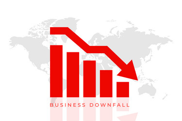 Red downfall arrow showing downward trend Vector Image