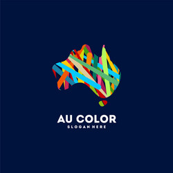 Colorful australian iconic map Royalty Free Vector Image