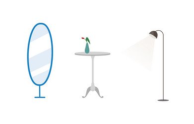 Home floor mirrors cartoon set Royalty Free Vector Image