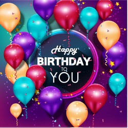 Happy birthday celebration with colorful balloons Vector Image