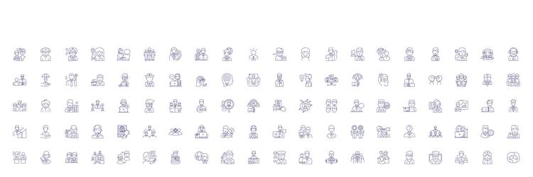 Customer line icons signs set design collection Vector Image