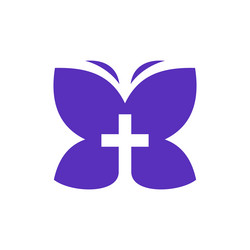 Wings freedom cross church creative logo Vector Image