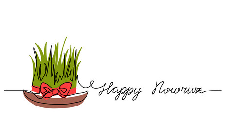 Happy nowruz calligraphy hand lettering isolated Vector Image
