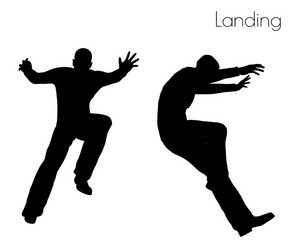 Man in landing action pose Royalty Free Vector Image