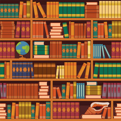 Library book shelf seamless pattern Royalty Free Vector