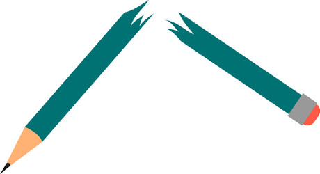 Broken pencil on white Royalty Free Vector Image