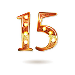 15 anniversary golden badge Royalty Free Vector Image