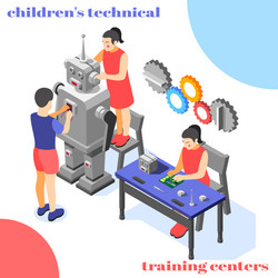 Teach with children color training material Vector Image
