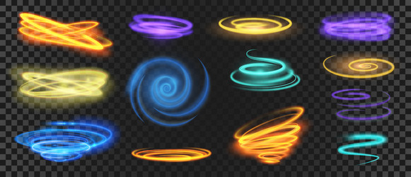 Blue magic spiral swirl glowing wave with light Vector Image