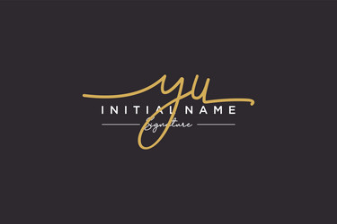 Initial yu signature logo template hand drawn Vector Image