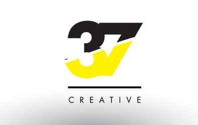 37 number with square icon dot monogram Royalty Free Vector