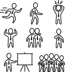 Human and monkey stick figure pictograph depict Vector Image