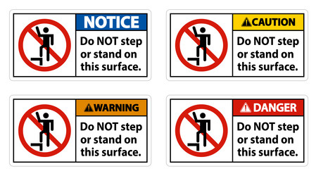 Caution do not step symbol sign on white Vector Image