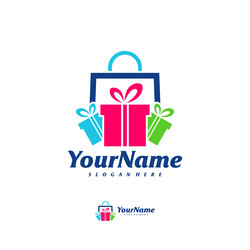 Set of colorful gift shop logo symbol template Vector Image